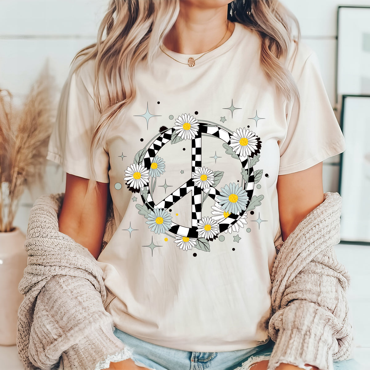 Retro Peace Sign Checkered - DTF – Krafty Korner Supplies