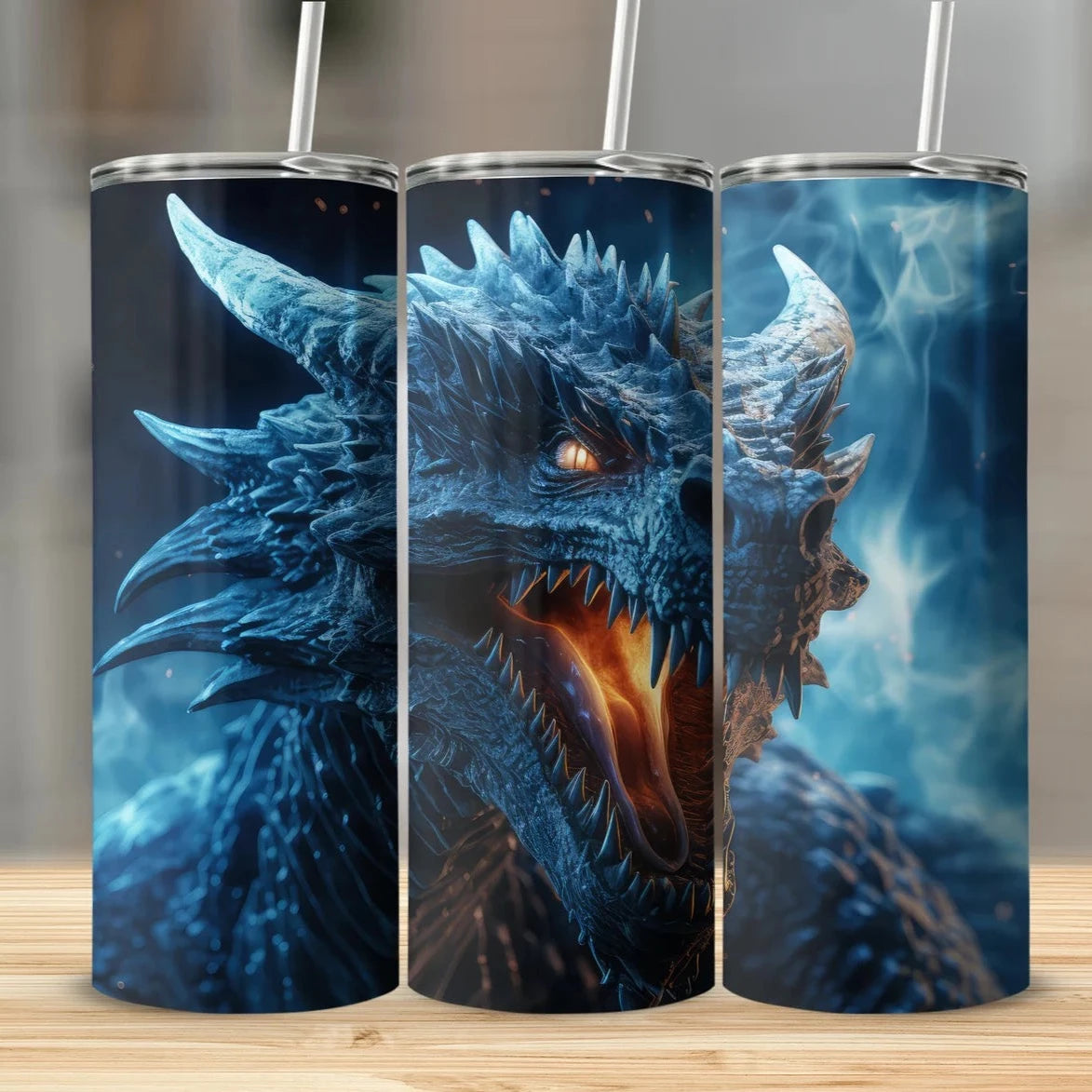 Blue Dragon - 20 oz Skinny Tumbler Sublimation Transfers – Krafty ...