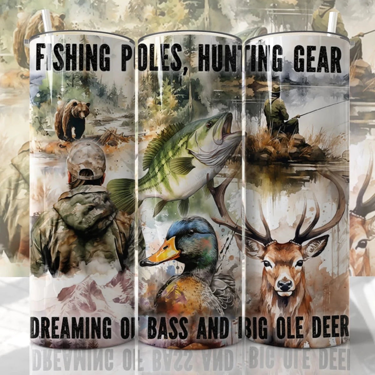 Hunting With Words - 20 oz Skinny Tumbler Sublimation Transfers ...
