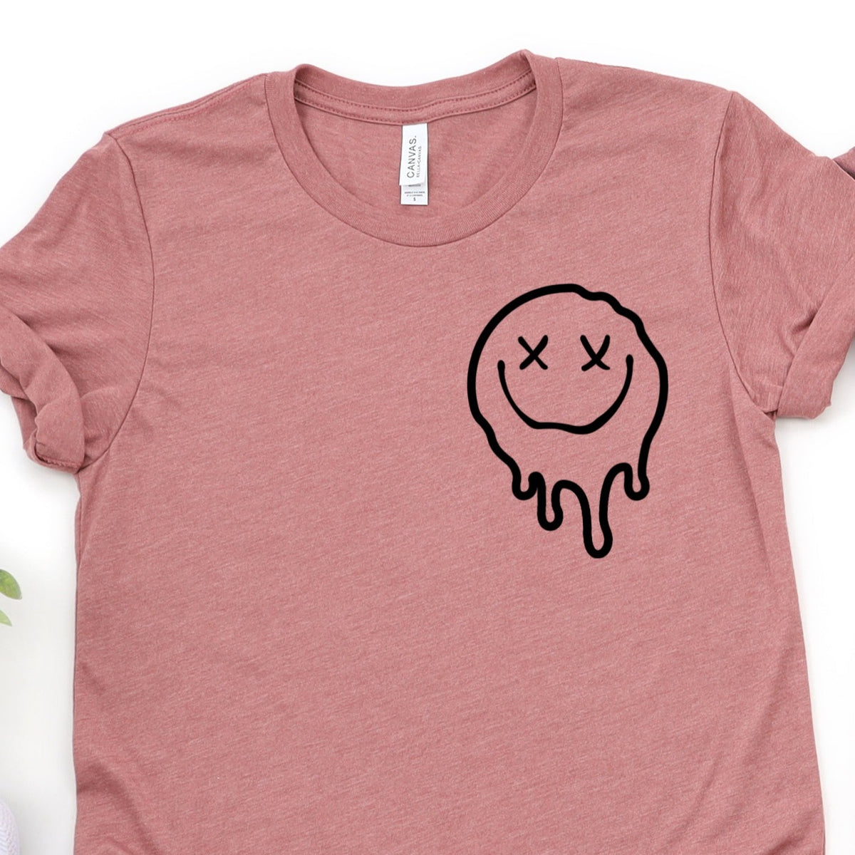 E2 Patch Melting Face - Screen Print Transfer - Bella Canvas Heather M ...