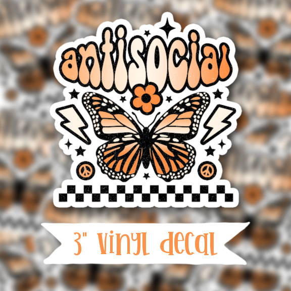 V192 Antisocial - Vinyl Sticker Decal – Krafty Korner Supplies