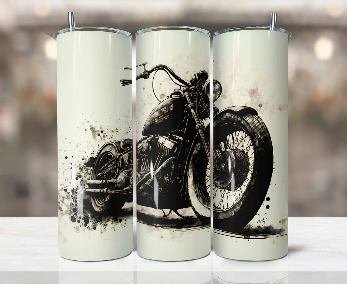 Motorcycle - 20 oz Skinny Tumbler Sublimation Transfers – Krafty Korner ...
